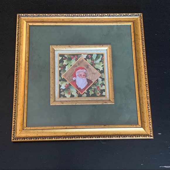 Holiday | Vintage Framed Santa Wall Art | Poshmark